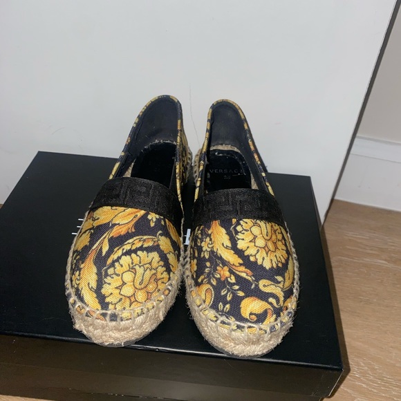 Versace | Shoes | Versace Girls Baroccogreca Canvas Espadrilles | Poshmark